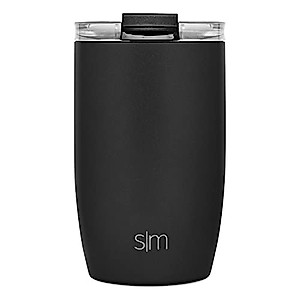 Simple Modern Travel Coffee Mug Tumbler with Flip Lid | Reusable Insulated Stainless Steel Cold Brew Iced Coffee Cup Thermos | Gifts for Women Men Him Her | Voyager Collection | 12oz | Midnight Black