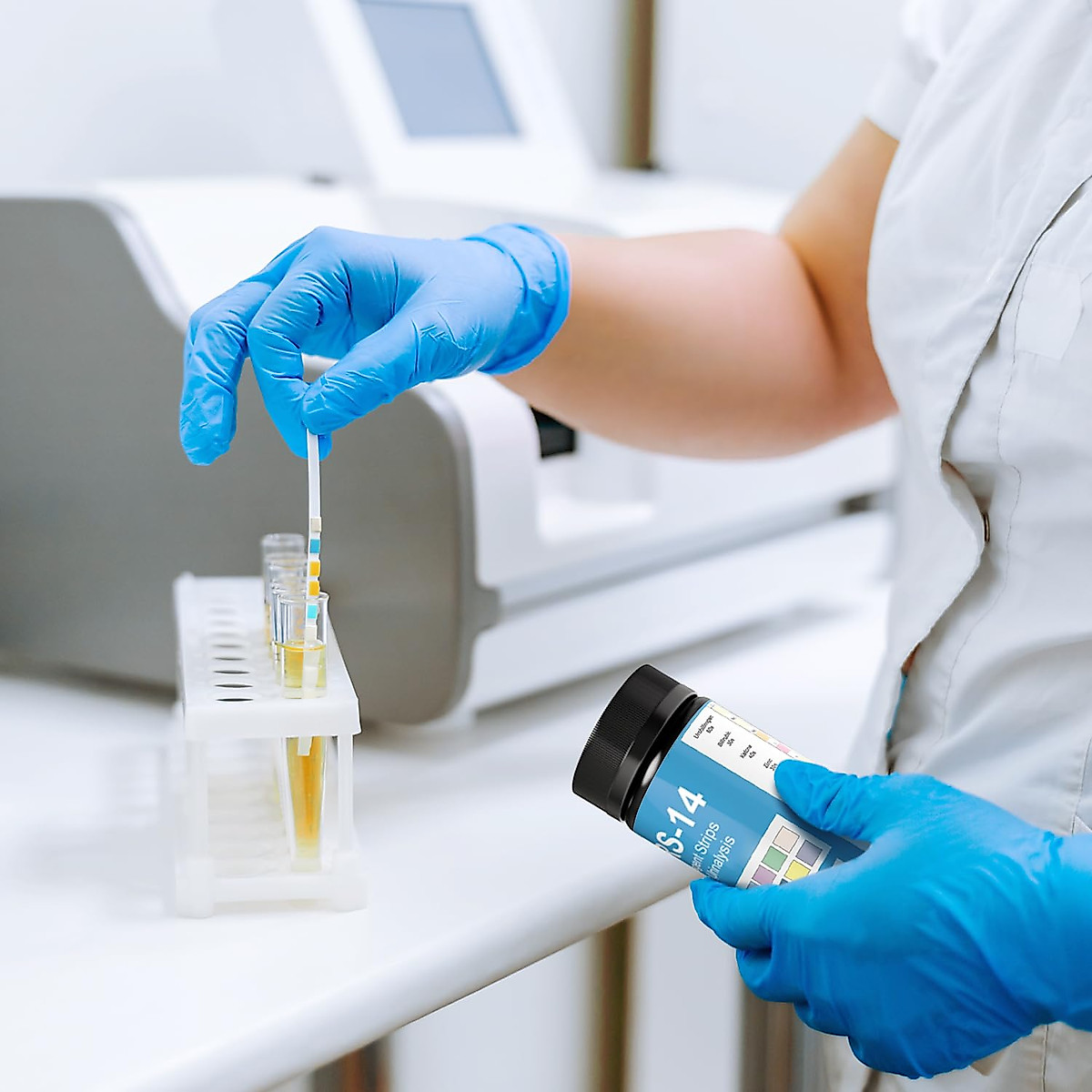 Urine Test Strips 14 Parameters 100 Count, Urinalysis Urine Test Strip for UTI, Keto, Ketosis, Protein, Specific Gravity, Ketone