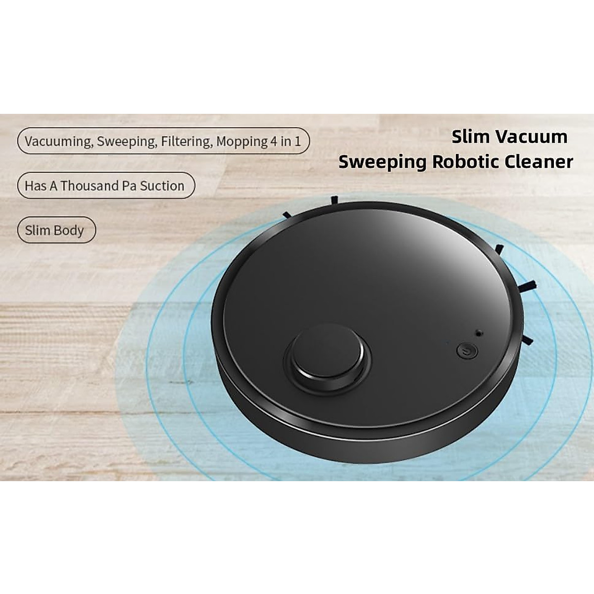 2023 intelligent Robotic vacuum cleaner with its own purple light - kPa suction, robot vacuum cleaner with schedule, 3-in-1 mopping robot vacuum cleaner, suitable for hard floors, pet hair, carpets