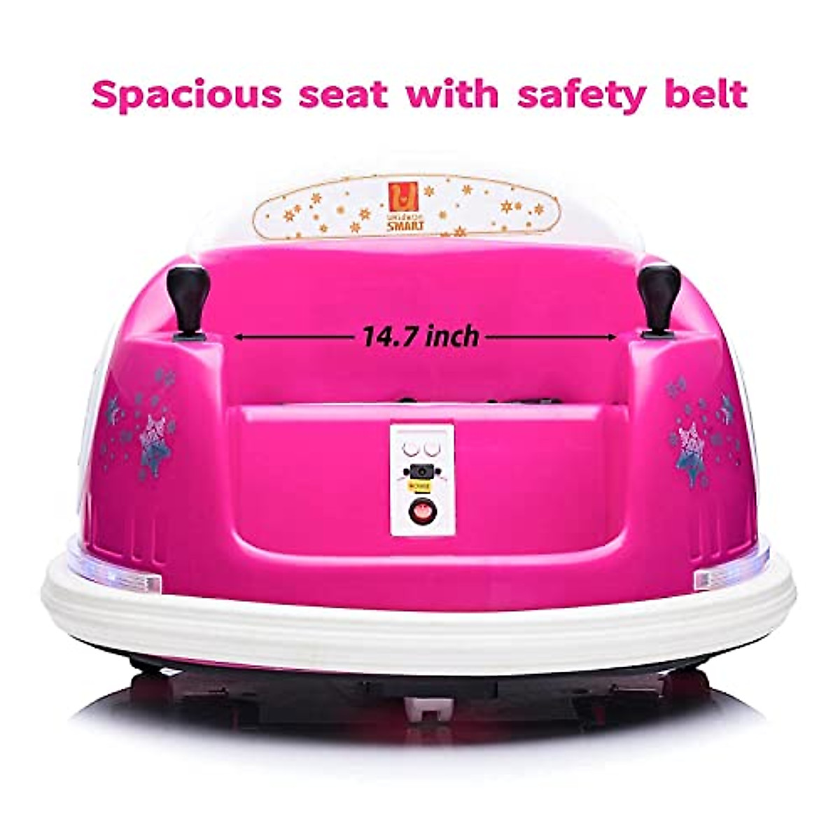 u URideon Ride On Bumper car for Kids, 6V Electric Vehicle Ride on Toys with Remote Control, Music,Colorful Flashing Lights,Battery Powered (Pink)