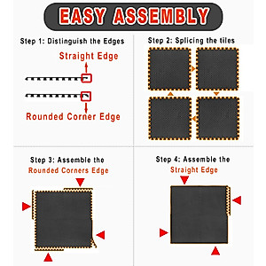 Kangler Puzzle Exercise Mat, 20 Tiles Foam Interlocking Exercise Mats - Floor Tiles for Gym Equipment and Cushion for Workouts