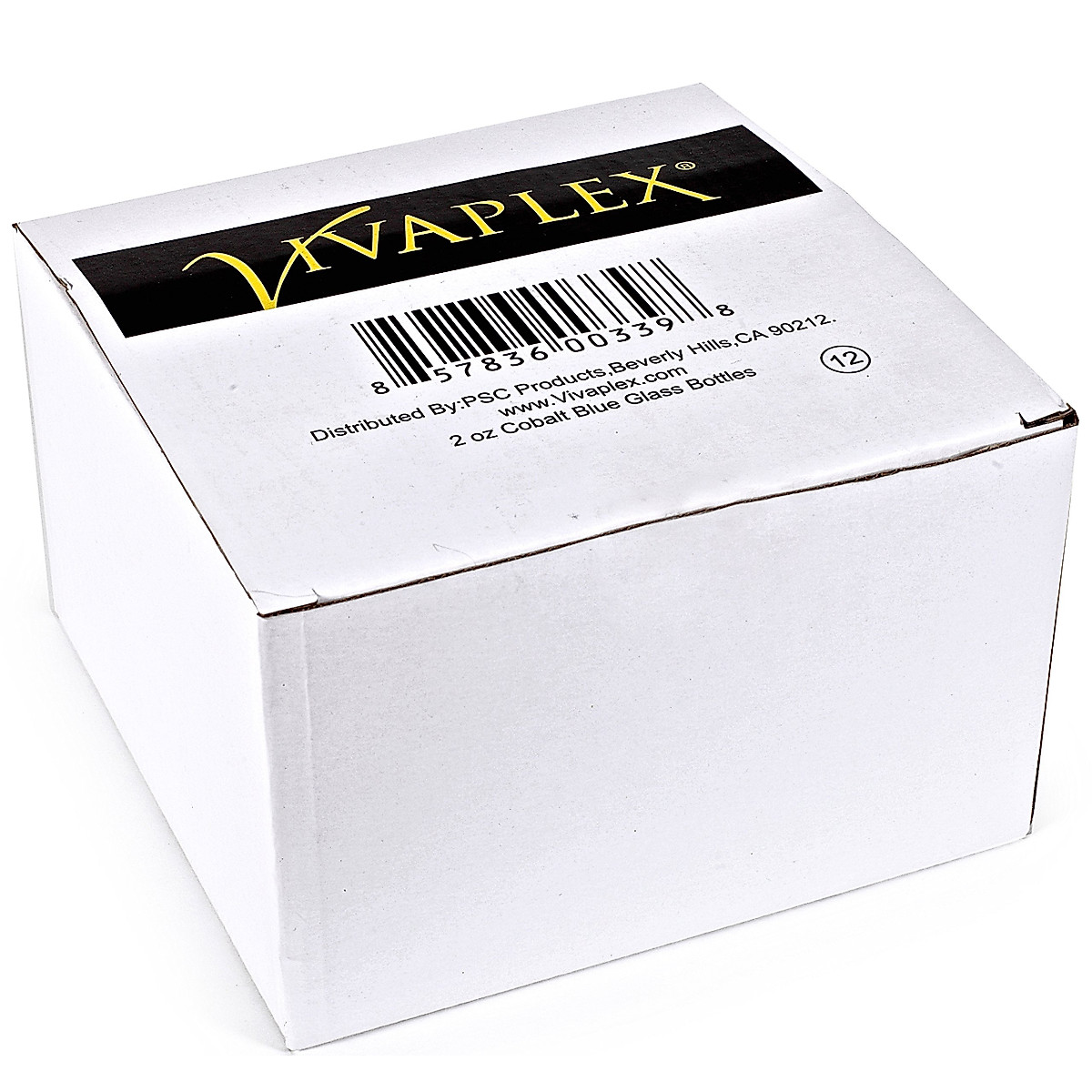 Vivaplex 2 oz Glass Bottles, with Black Fine Mist Sprayers, Cobalt Blue, 12-Count