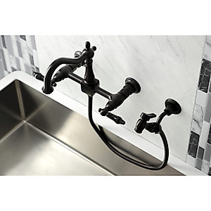 Kingston Brass KS1265PKLBS Duchess Bridge Kitchen Faucet, Oil Rubbed Bronze