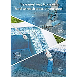 (2023 Upgraded) WYBOT Cordless Pool Vacuum with Telescopic Pole, Handheld Rechargeable Pool Cleaner for Deep Cleaning with 60 Mins Runtime, Powerful Suction, Ideal for Above Ground Pools/Spas/Hot Tubs