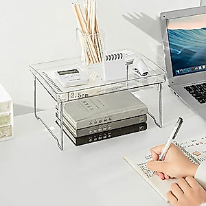 Cryfokt Tabletop Organizer Rack, Durable Plastic Sturdy Stable Structure Transparent Storage Rack for Home (One Tier Free Size)