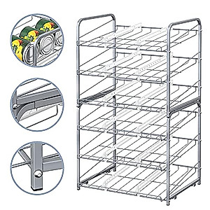 MOOACE 2 Pack Stacking Can Rack Organizer, 3 Tier Stackable Can Storage Dispenser Holder for 36 Cans (Each)