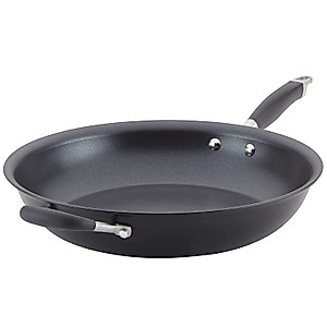 Anolon Advanced Home Hard Anodized Nonstick Frying Pan/Skillet with Helper Handle, 14.5 Inch, Onyx