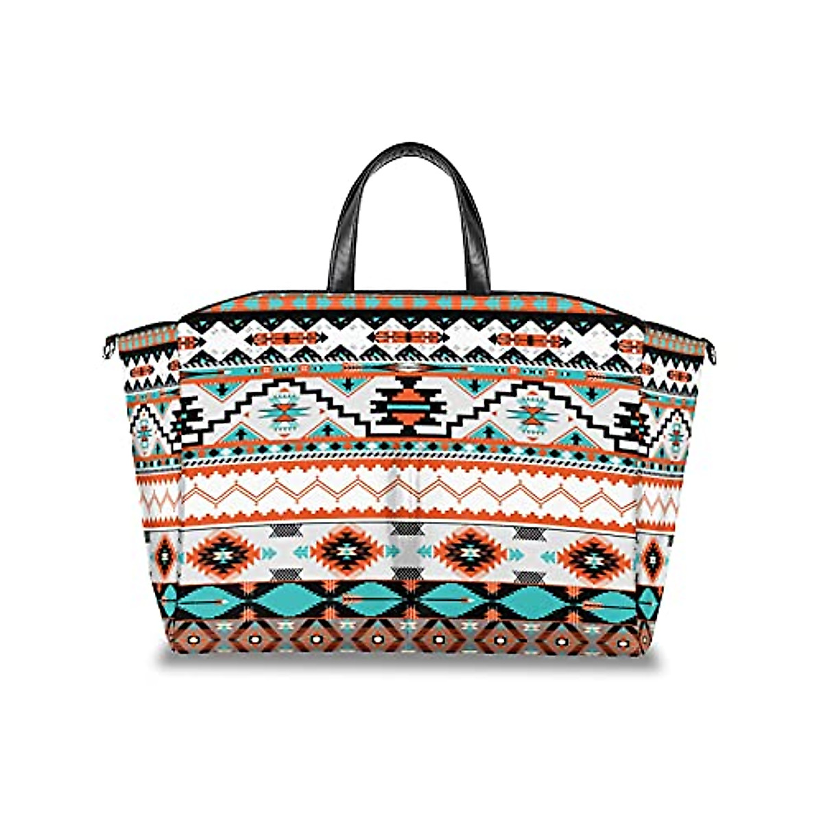 Aztec Print Diaper Bag Tote with Stroller Straps, Ethnic Chevron Large Capacity Baby Stroller Organizer Bag, Multi-Function Nappy Bag Travel Handbag
