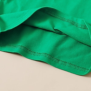 Sanpersonlin Toddler Baby Girl Solid Color T Shirt Kids Blouse Basic Plain Ruffle Top Cotton Casual Clothes (0020E-Long Sleeve Green, 4-5 Years)