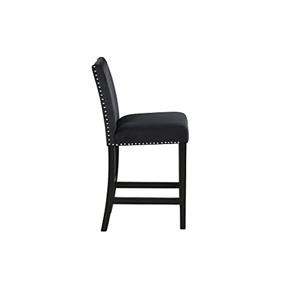 GLORHOME 4 5-Piece Counter Height Set with One Faux Marble Dining Table and Four Upholstered-Seat Chairs for Kitchen, Black