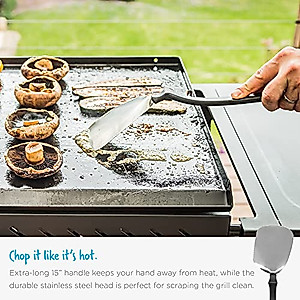 Dreamfarm BBQ Chopula | Flexible Stainless Steel Grill Spatula | BBQ Spatula With Serrated Cutting Edge | Grilling Gifts for Men | Flip, Scrape and Cut Grilling Spatula