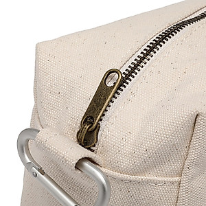 YONBEN Organizer Bag -Lightweight Cosmetic Bag with Ring Clasp, Perfect Travel Makeup Bag for Women,nylon Stand Up Design (Beige/Canvas)