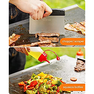 homenote Griddle Accessories Kit, Exclusive Griddle Tools Spatulas Set for Blackstone - 8 Pcs Commercial Grade Flat Top Grill Accessories - Great for Outdoor BBQ, Teppanyaki and Camping