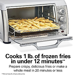 Hamilton Beach Quantum Fast Air Fryer Countertop Toaster Oven with Large Capacity, Fits 6 Slices or 12” Pizza, 5 Functions for Convection, Bake, Broil, Stainless Steel (31350)