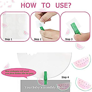 One in a Melon Photo Banner Watermelon 12 Month Photo Prop for First Birthday Party Bunting Decor Summer Fruit Party for Baby Girl