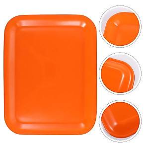 DOITOOL Appetizer Serving Tray Melamine Rectangular Fruit Platter Salad Steak Serving Plate Dish for Home Restaurant Orange