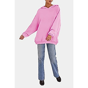 EFAN Preppy Clothes Hoodies for Women Teen Girls Oversized Sweatshirts Fall Fashion Outfits 2023 Clothes Soft Cute Tops Sweaters Pink