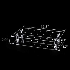 YestBuy Cake Pop Display Stand, 21 Hole Cake Pop Holder, Lollipop Holder for Weddings, Birthday Parties, Anniversaries Gift, Halloween, Christmas Candy Decorative (Clear)