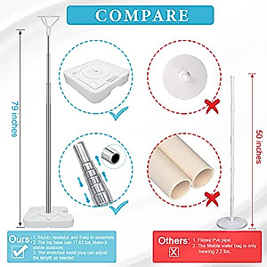 Balloon Column Stand Kit Set of 2 for Floor, SOFTTIME Balloon Tower Kit with Heavy Base, Adjustable 78"Balloon Pillar Kit with Metal Pole for Birthday, Wedding, Baby Shower, Party Decoration…