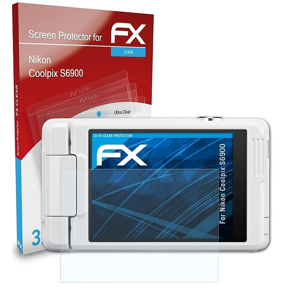 atFoliX Screen Protection Film compatible with Nikon Coolpix S6900 Screen Protector, ultra-clear FX Protective Film (3X)