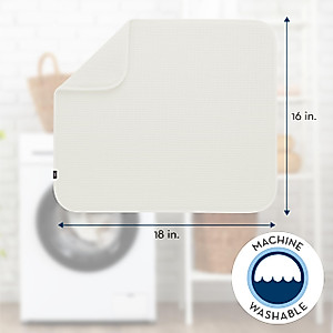 S&T INC. Dish Drying Mat, Highly Absorbent Microfiber Kitchen Counter Mat, Dish Drying Pad for Dishes, Utensils, Pots and Pans, Large 16" x 18", Cream