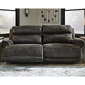 Signature Design by Ashley Grearview 2 Seat Power Reclining Sofa with Adjustable Headrest, Dark Gray