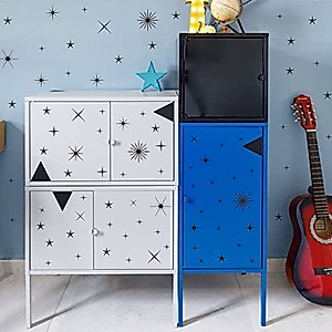 Star Twinkle Wall Stickers - Removable Wall Decals - Star Wall Decals, Space Wall Sticker, Space Theme Room Wall Decals (Black Star Wall)