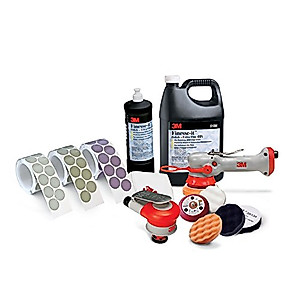 Cubitron II 3M Mini Random Orbital Nib Sander - Pneumatic Palm Sander - For Automotive Paint Repair - Air Powered Tool - 1.25", 3/16 " Orbit - 20244