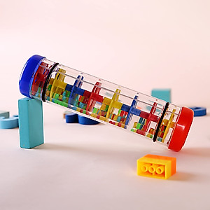 2 Pack Rainmaker Rain Stick Musical Instrument for Babies, Toddlers and Kids, 8 Inch Rainfall Rattle Tube Rainstick Shaker Toy