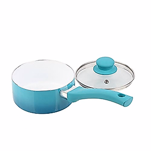 Ceramic Nonstick 12 Piece Cookware Set,Teal Ombre Pots and pans set Kitchen cookware sets Cast iron pan Cookware sets Pots and pans Nonstick pan Cast iron skillets,Blue,4378695