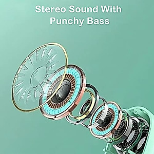 Wireless Earbuds Bluetooth 5.3 Headphones with Wireless Charging Case Touch Control Wireless Noise Cancelling Earbuds IPX5 Waterproof Stereo Headphones, Wireless Earbuds for iPhone/Android/iOS (Green)