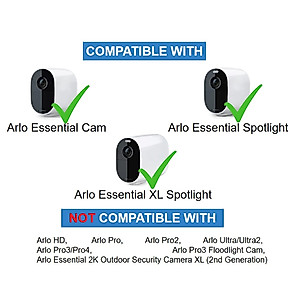 JJMASEE Solar Panel Charger for Arlo Essential/Essential Spotlight/XL Spotlight Camera (3 Pack), Comes with 13FT Weatherproof Micro USB Cable and Adjustable Aluminum Alloy Mount