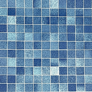 Yifely Blue Mosaic Furniture Paper Removable Shelf Liner Night Stand Sticker 17.7 Inch by 9.8 Feet