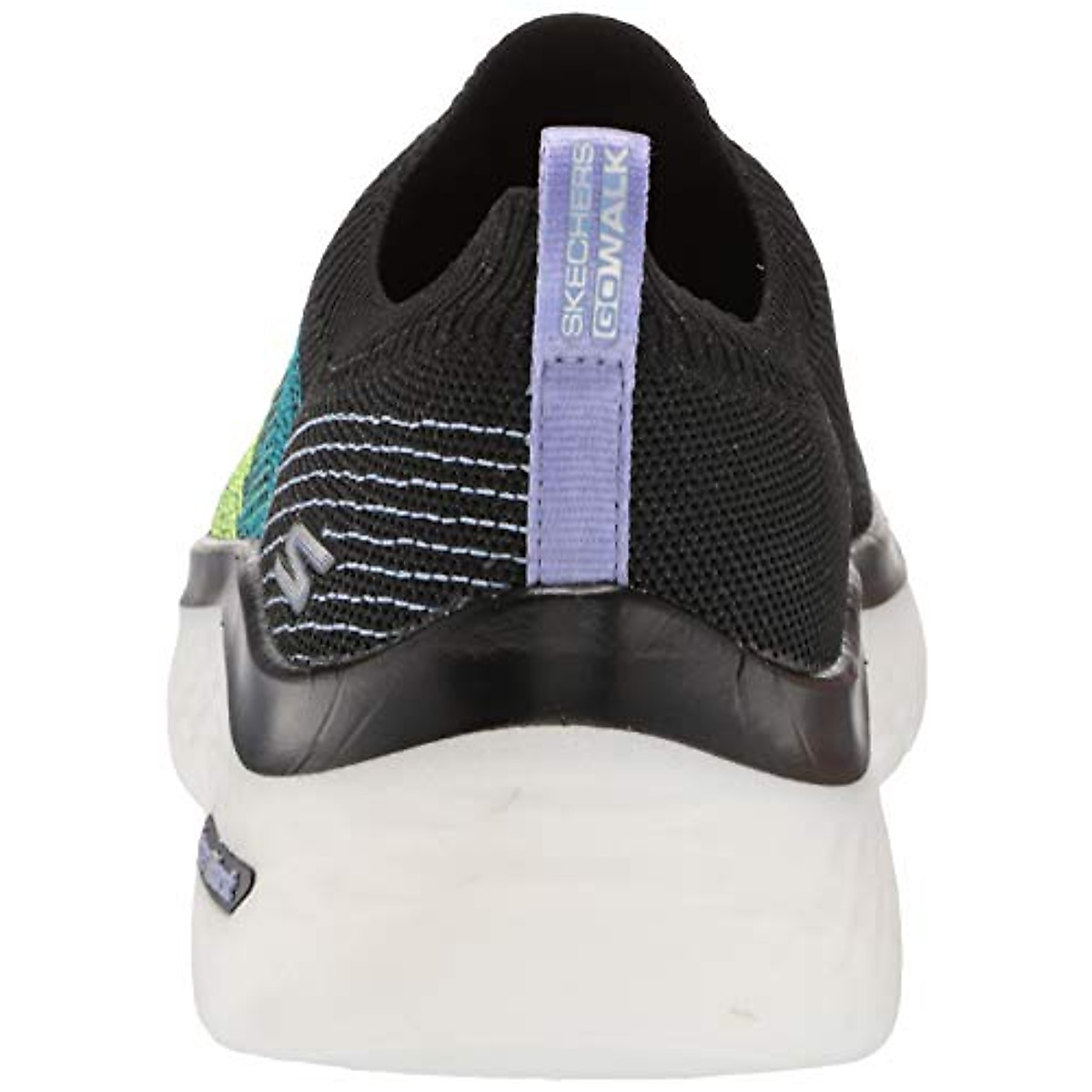 Skechers Women's GO Walk Hyper Burst Knit LACE UP Sneaker, Black/Multi, 8