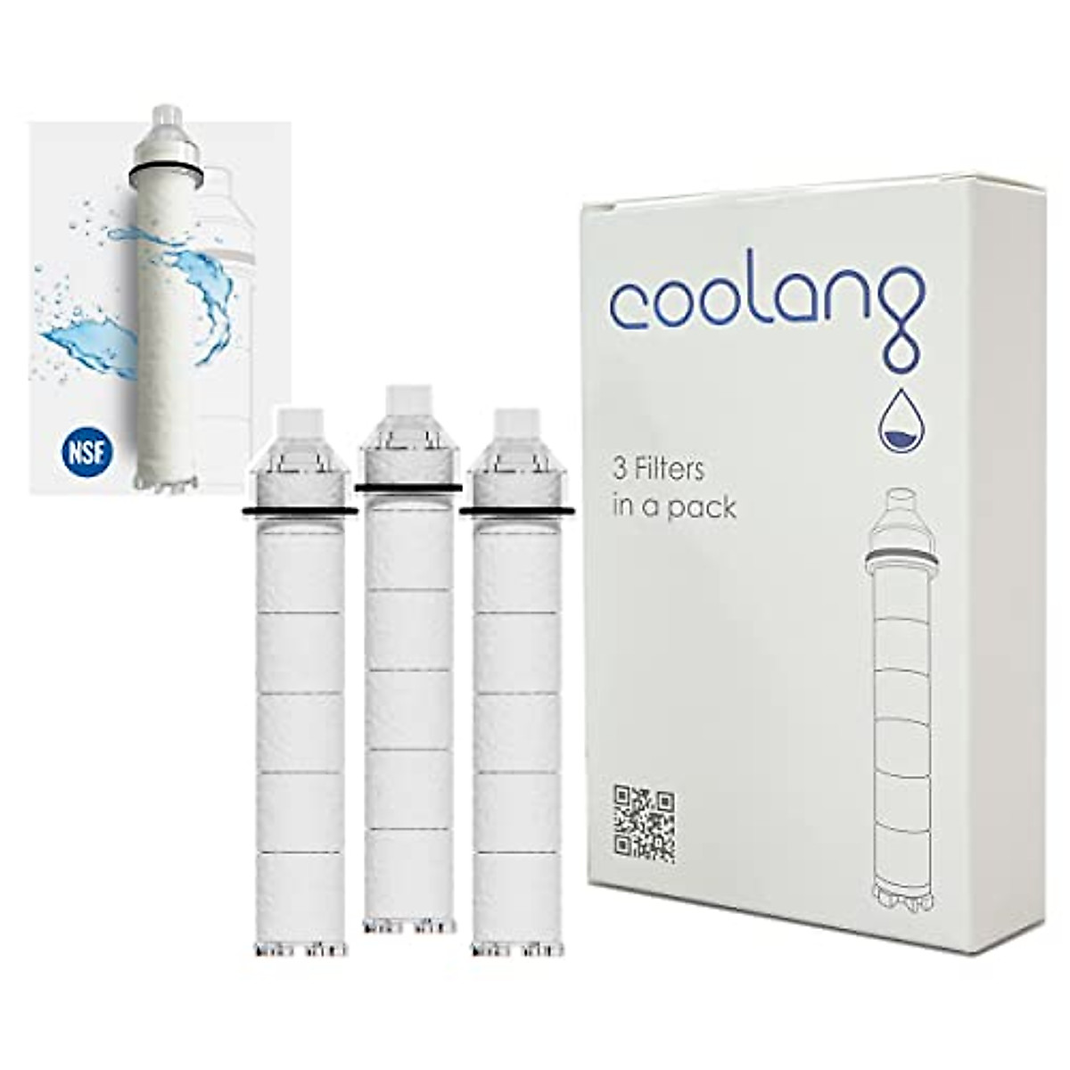 Coolang Sediment Filter - Exclusive Fit for Coolang Shower Heads, Efficient Particulate Removal, Hassle-Free 3-Pack Replacement, NSF Certified Stability, Lasts 1-2 Months - Crafted in Korea.
