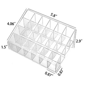 FSCGIFE 24 Spaces Lipstic Organzier Clear Lisptic Holder Acrylic Makeup Organizer Prefume Organizer Cosmetic Display Cases