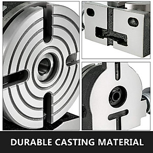BestEquip Rotary Table 6inch(150mm) Horizontal Vertical Milling Table 2/5inch(10mm) 4-Slot Milling Rotary Table MT-2 Rotary Table for Milling with Indexing Plate Set for Precision Milling Drilling