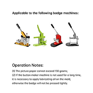 NiArt Blank Button Making Supplies 100pcs 75mm/3in Round Badge Button Parts, Metal Pin Badge Kit for Button Maker Machine with Clear Film