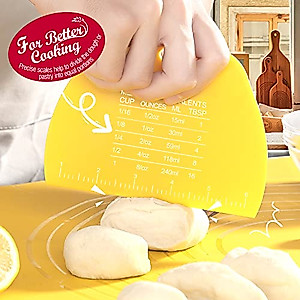 Teenitor 2 Pieces Dough Scraper Food safe Plastic Dough Cutter Bench Scraper,Cutter Multipurpose Food Scrapers for Dough, Cake, Bread