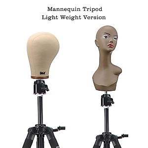 GEX 55" Mannequin Tripod Stand Canvas Block Training Doll Manikin Head Wig Stand for Cosmetology Hairdressing (Rose Gold)