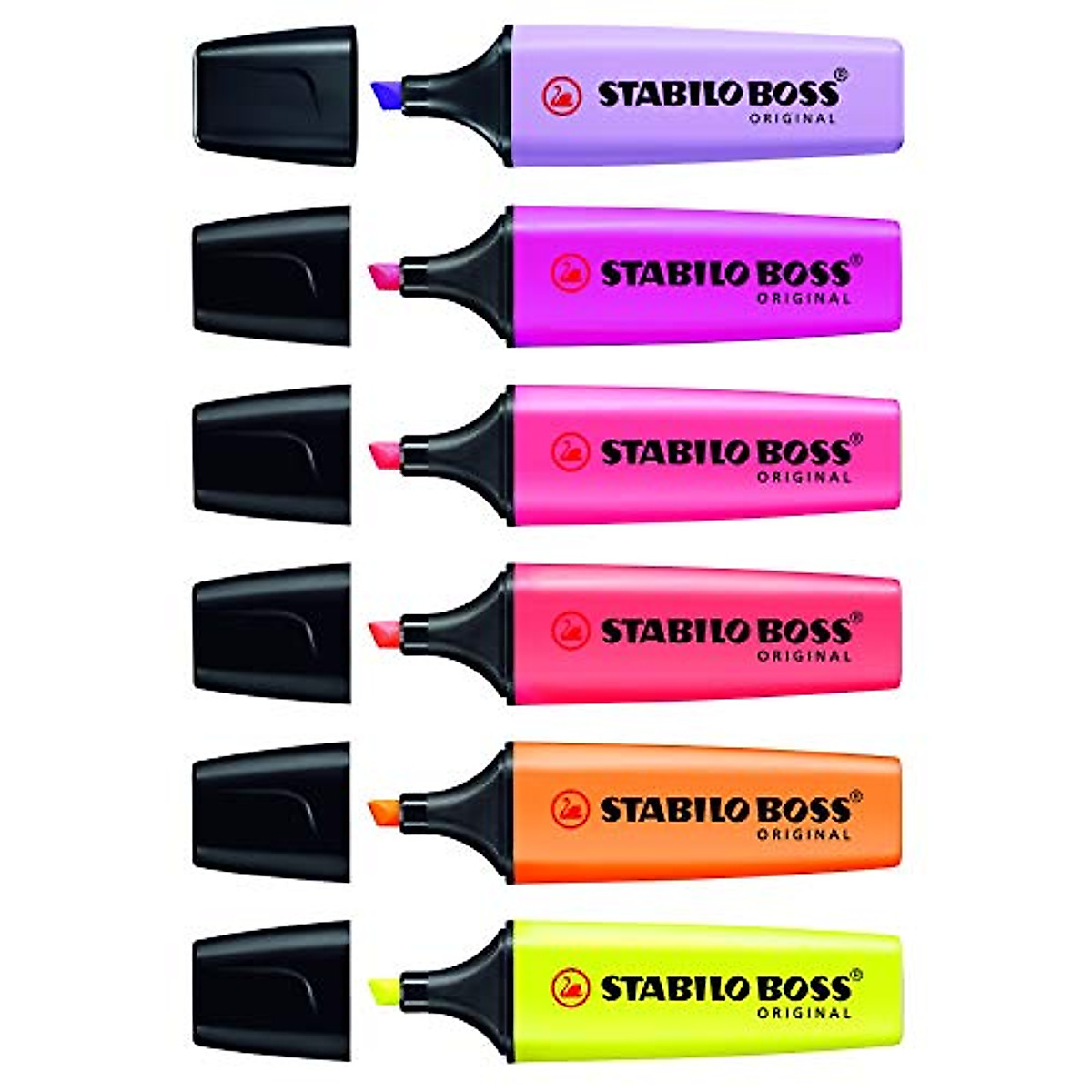 STABILO Highlighter BOSS ORIGINAL & Pastel - Wallet of 6 - Assorted Colours