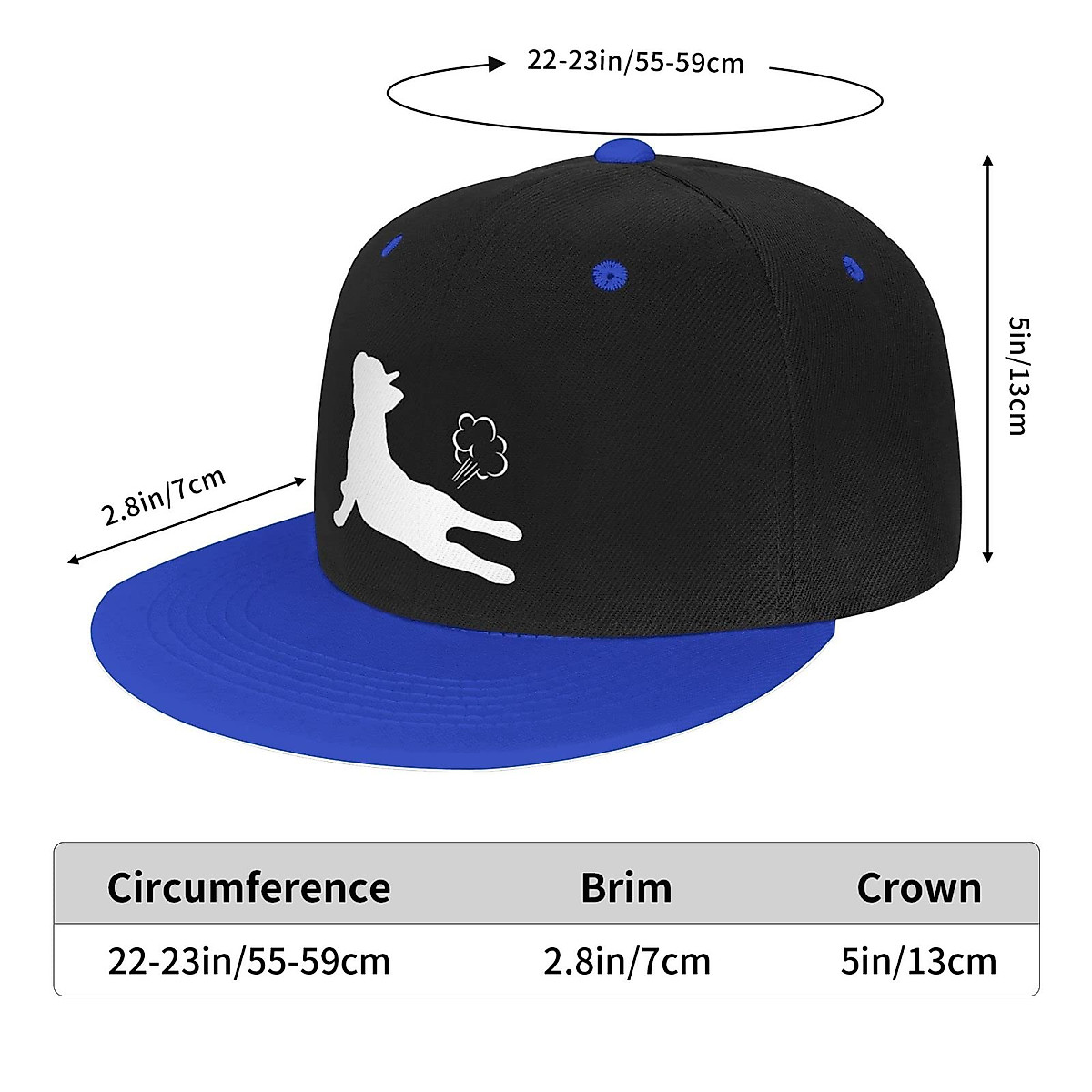 Adjustable Snapback Hat for Men Women, French Bulldogs Yoga Unisex Hip Hop Baseball Cap Trucker Dad Hats Blue