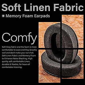 Earpads Compatible with HS50 HS60 HS70, G PRO X, Cloud 2, Cloud Pro, Cloud Alpha, Cloud Stinger, Cloud Flight Headphones I Gray Linen