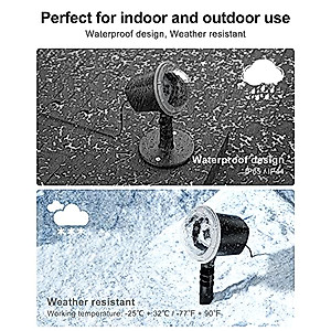 GAIATOP Christmas Projector Lights Outdoor, Christmas Snowflake Lights Projector Outdoor Indoor Weatherproof Wider Lighting Range Led Landscape Decorative Lighting for Christmas Decoration