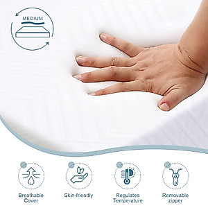 MUUEGM Full Size Mattress,6 Inch Memory Foam Mattress,Green Tea Cool Gel Infused Mattresses Full for Pressure Relief,Bed-in-a-Box,Medium Firm Fiberglass Free,CertiPUR-US Certified