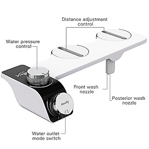 Huloretions Bidet Toilet Seat Attachment, Non-Electric Bidet Attachment for Toilet Seat, Self Cleaning Water Sprayer with Adjustable Water Pressure Nozzle