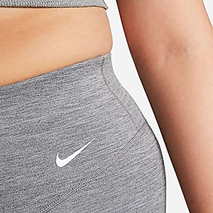 Nike Women's One Logo Mid-Rise Dri-Fit 7" Bike Shorts (as1, Alpha, m, Regular, Regular, Iron Grey/Heather/White, Medium)