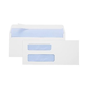 Office Deed #10 Double Window Envelopes Self Seal #10 Security Envelopes-Designed for Business Statements, Quickbooks Invoices, and Return, Self Seal Envelopes Size - 4 1/8 X 9 ½’’