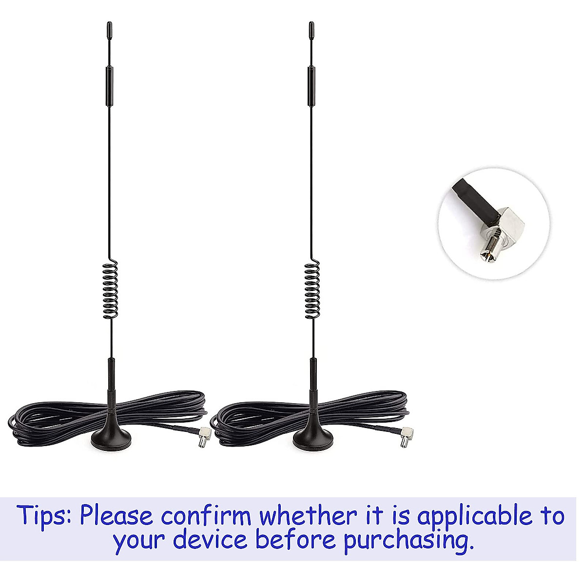 Bingfu 4G LTE 7dBi Magnetic Base MIMO TS9 Antenna (2-Pack) Compatible with Verizon AT&T T-Mobile Sprint 4G LTE Mobile Hotspot MiFi Router Cellular Mobile Broadband Modem USB Modem Dongle Adapter