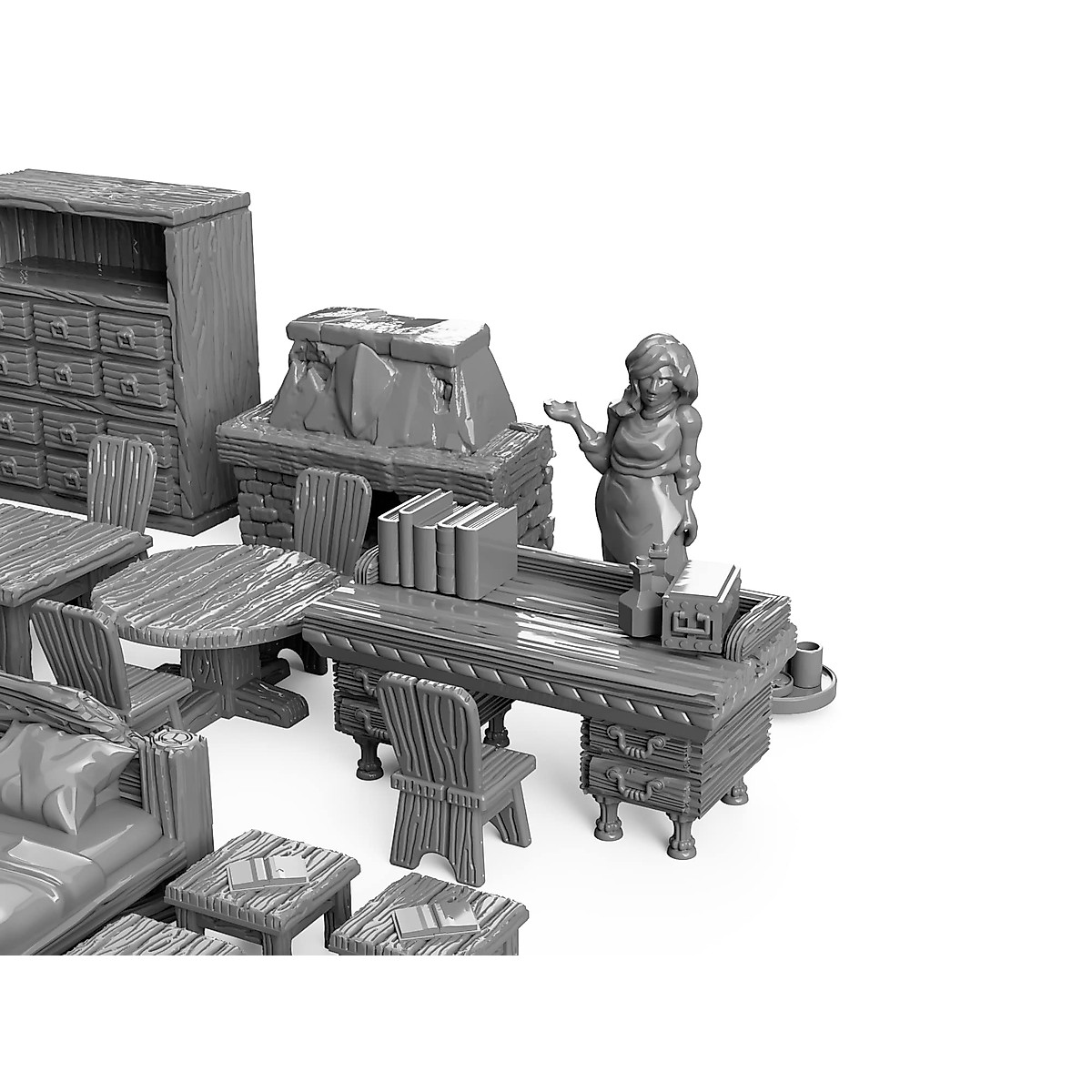 3DEGOS Tavern Bedroom Furniture Set DND Terrain 28mm for Dungeons and Dragons, D&D, Pathfinder, Warhammer 40k, RPG, Miniatures, Age of Sigmar, Tabletop, D and D, Dungeons and Dragons Gifts